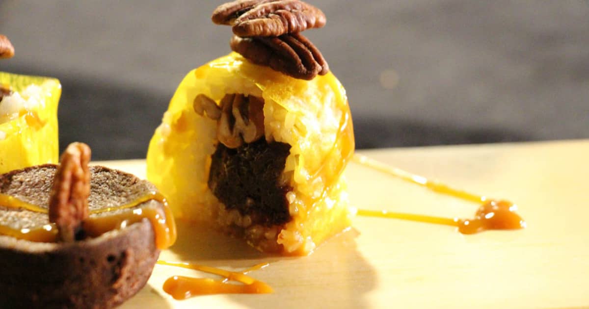 Maki dessert brownies, caramel et pacanes | Zeste