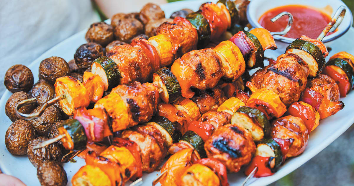 Brochettes de boulettes BBQ | Zeste