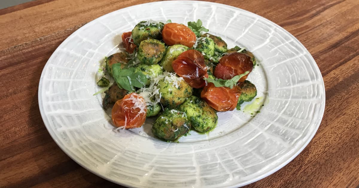 Gnudis maison, tomates rôties et basilic | Zeste