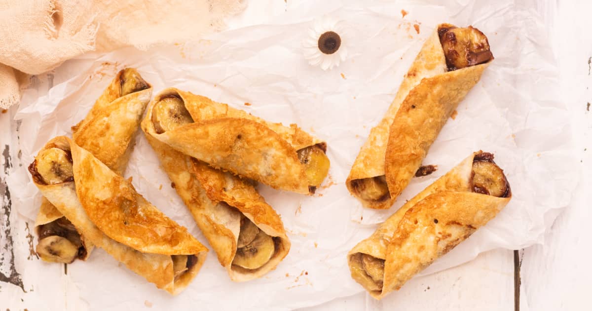 Mini-rouleaux au sucre, banane & chocolat au Air Fryer | Zeste