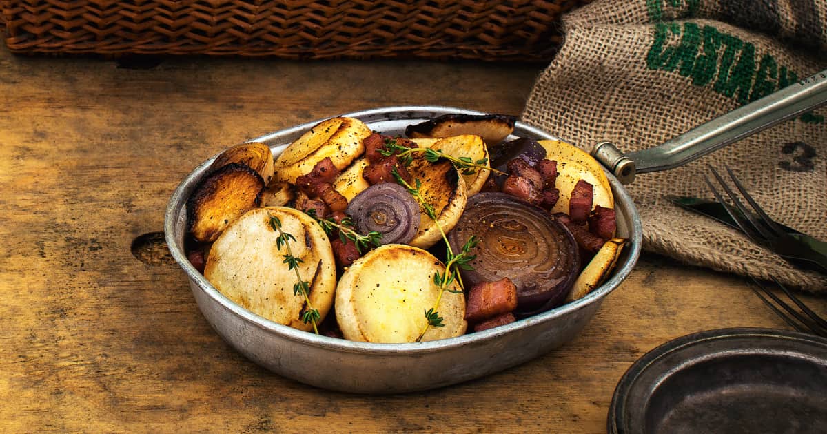 Recette de rabioles aux oignons et pancetta | Zeste