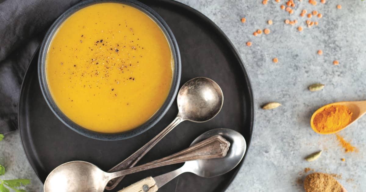 Soupe repas aux lentilles rouges | Zeste