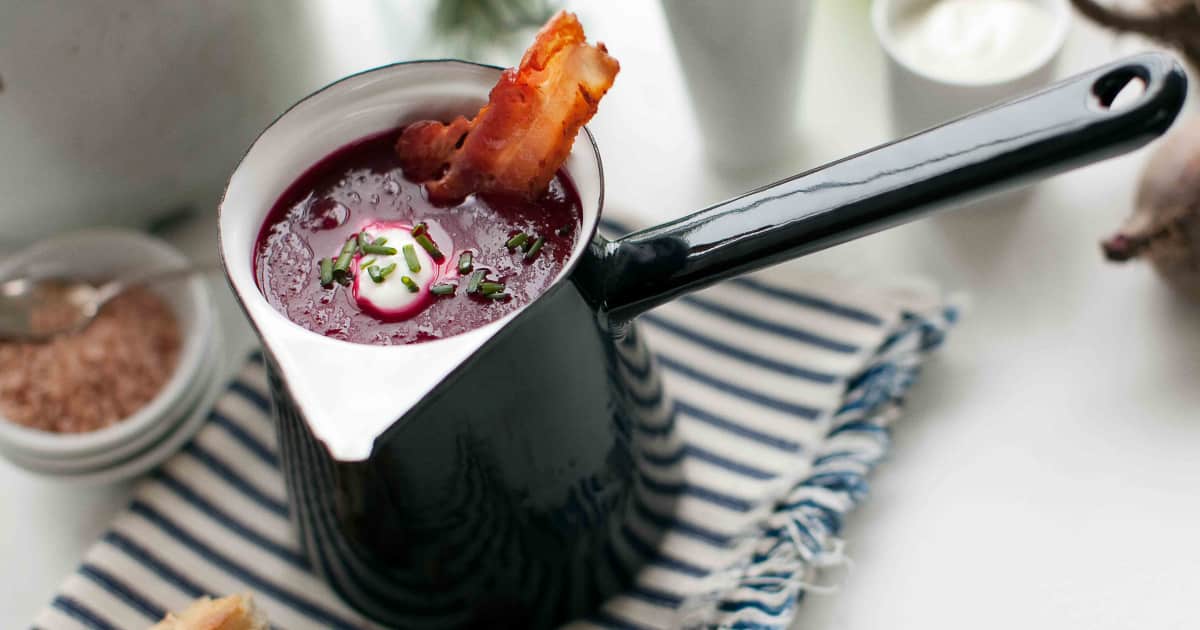 Recette de potage de betteraves au bacon | Zeste