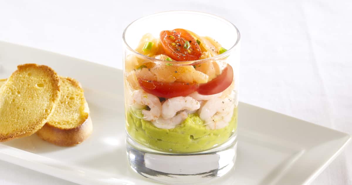 Recette de verrine de crevettes et saumon fumé | Zeste