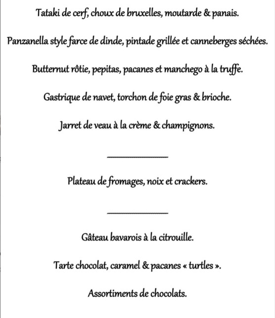 Action de grâce : Ces restaurants proposent un menu pour emporter | Zeste